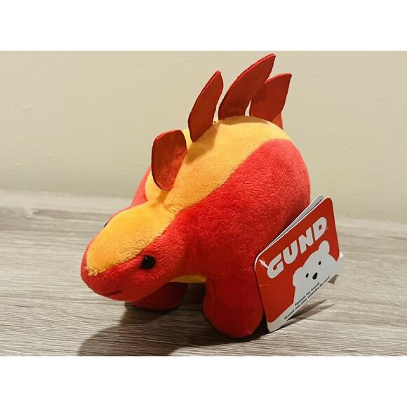 Gund | Toys | Gund Red Orange Dino Chatter Stegosaurus W Sound 8 Plush ...